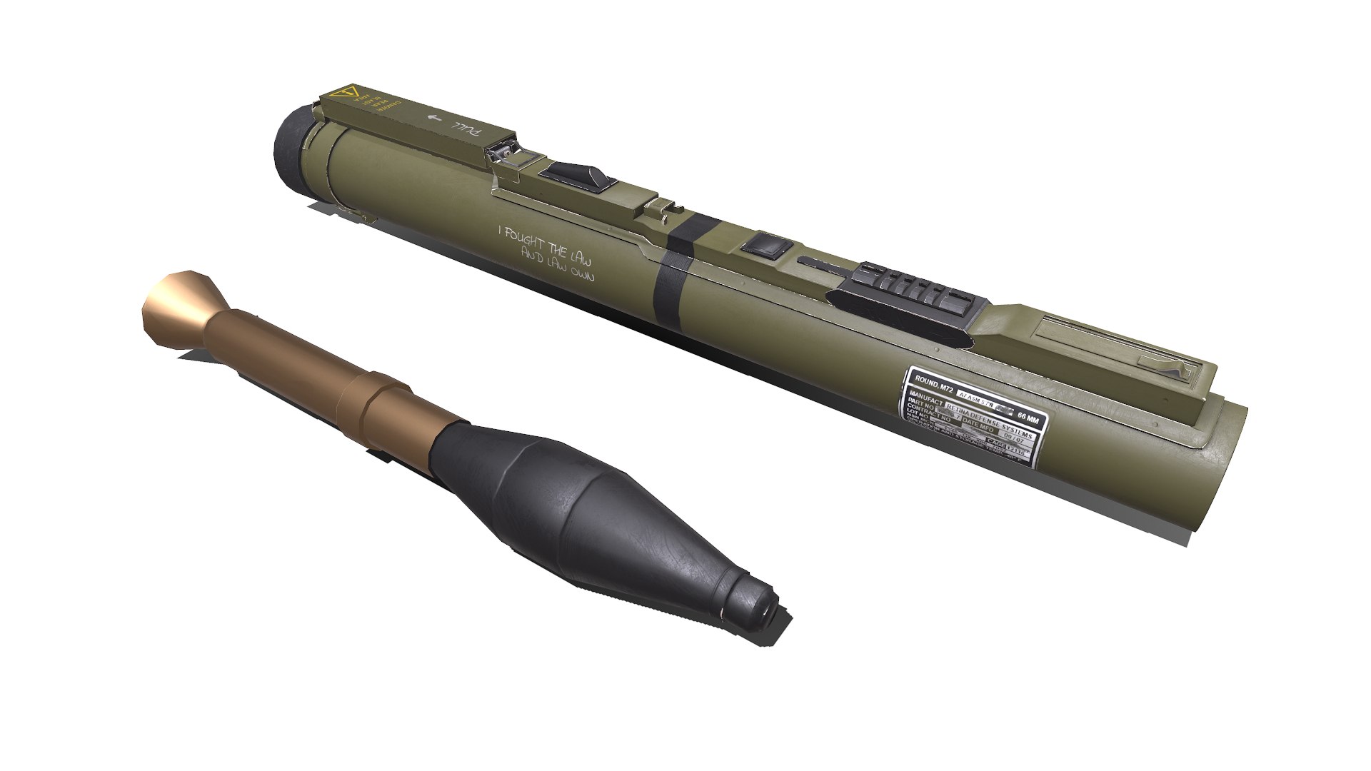 M72 LAW Light Anti Tank Weapon Low-poly PBR 3D Model - TurboSquid 2115538