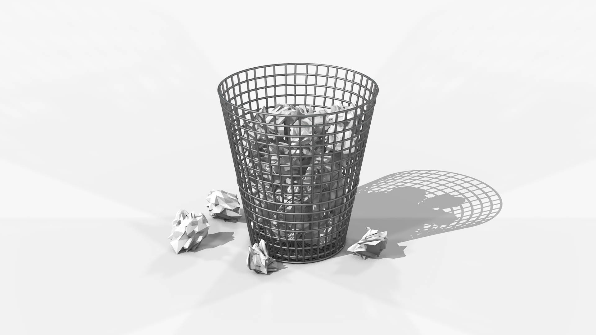 3D Waste Paper Basket Model - TurboSquid 2003296