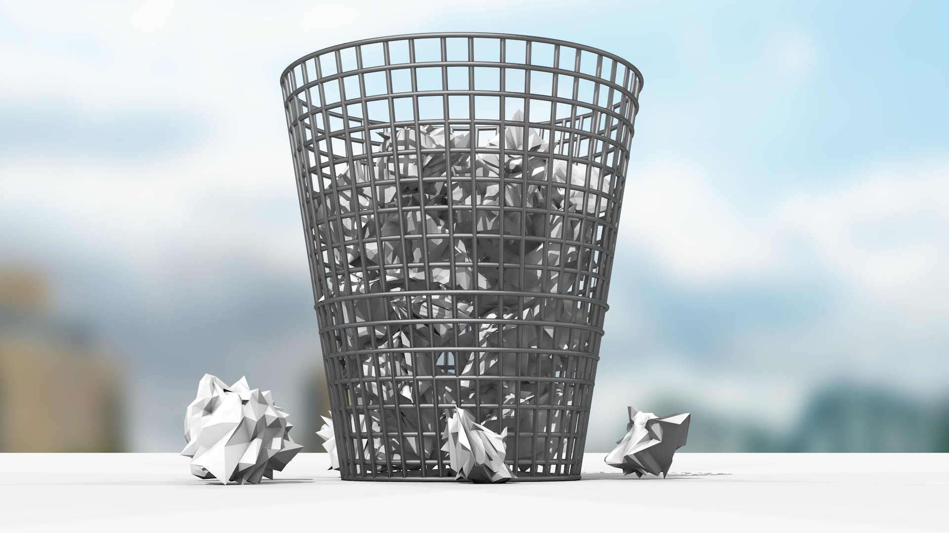 3D Waste Paper Basket Model - TurboSquid 2003296