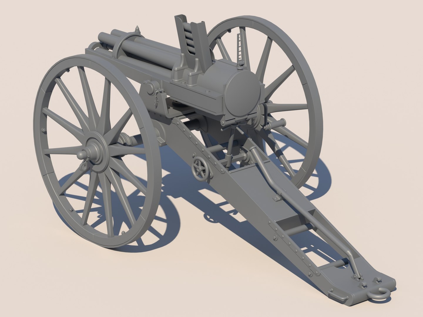 3D Hotchkiss 37mm Revolving Cannon Model - TurboSquid 1639065