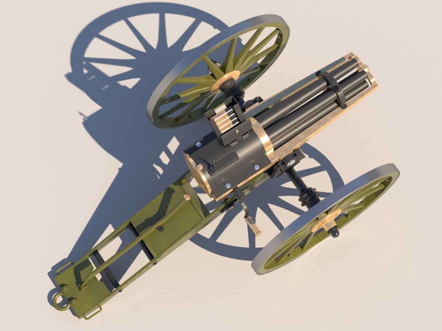 3D Hotchkiss 37mm Revolving Cannon Model - TurboSquid 1639065