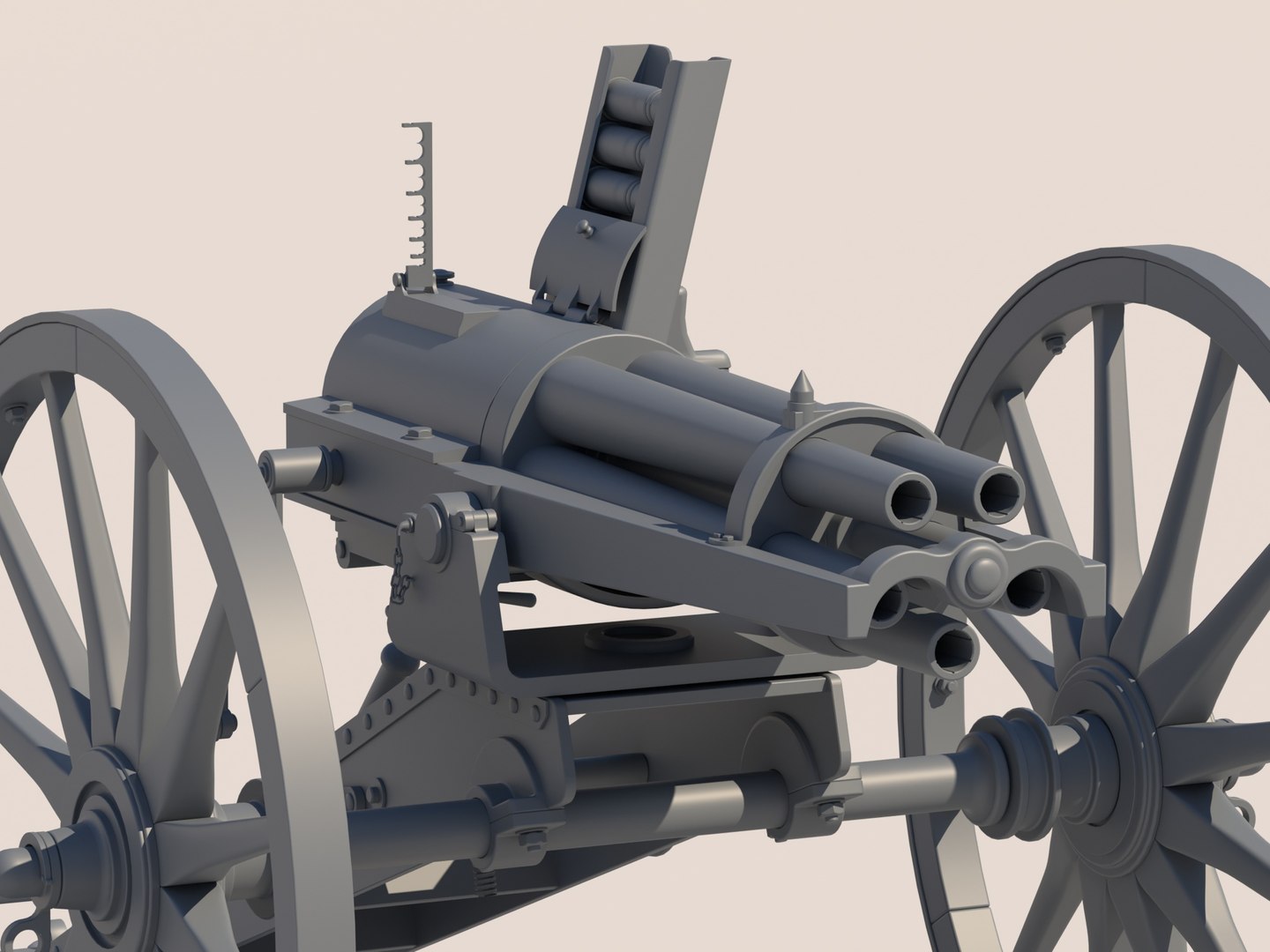 3D Hotchkiss 37mm Revolving Cannon Model - TurboSquid 1639065