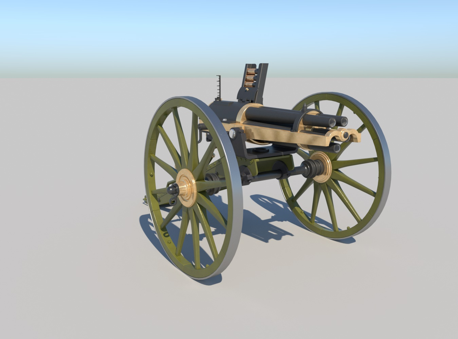 3D Hotchkiss 37mm Revolving Cannon Model - TurboSquid 1639065