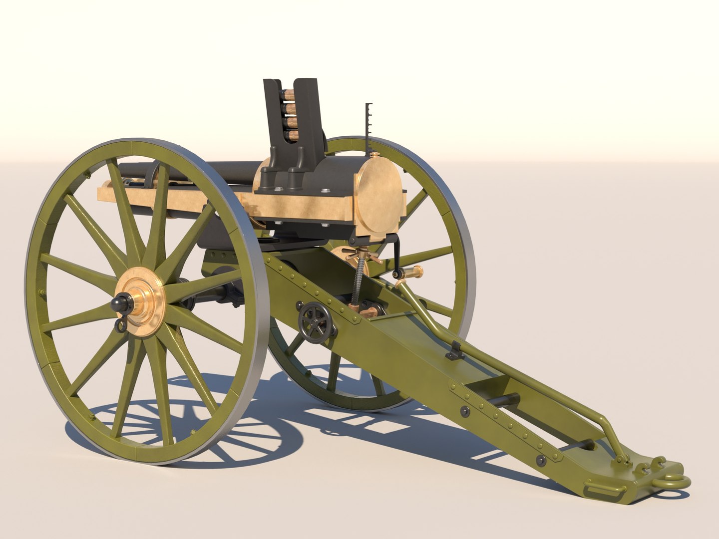 3D Hotchkiss 37mm Revolving Cannon Model - TurboSquid 1639065