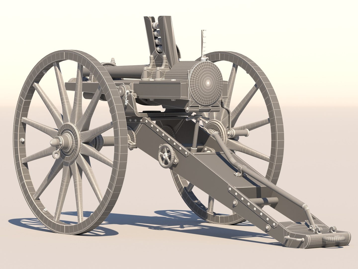 3D Hotchkiss 37mm Revolving Cannon Model - TurboSquid 1639065