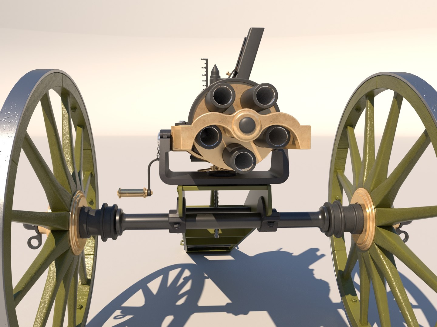 3D Hotchkiss 37mm Revolving Cannon Model - TurboSquid 1639065