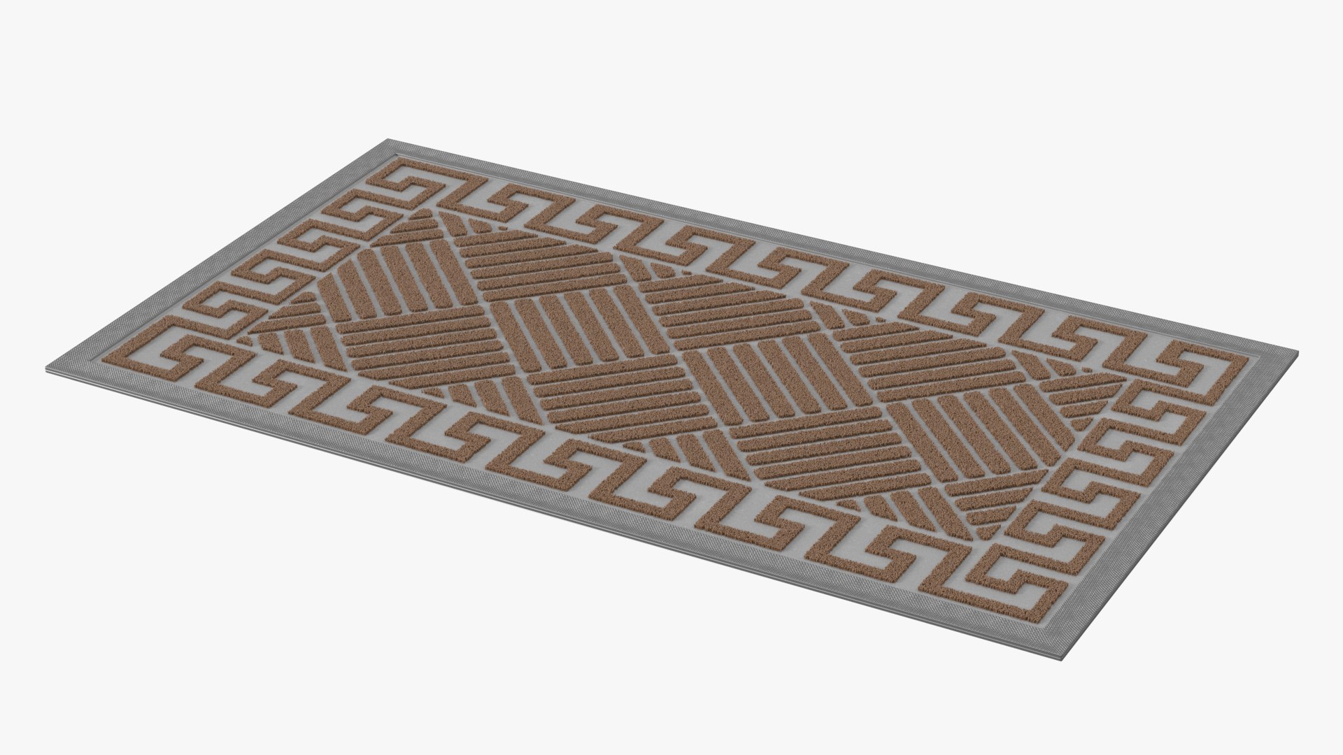 Meander Grey Rectangular Door Mats Fur Model - TurboSquid 2137101