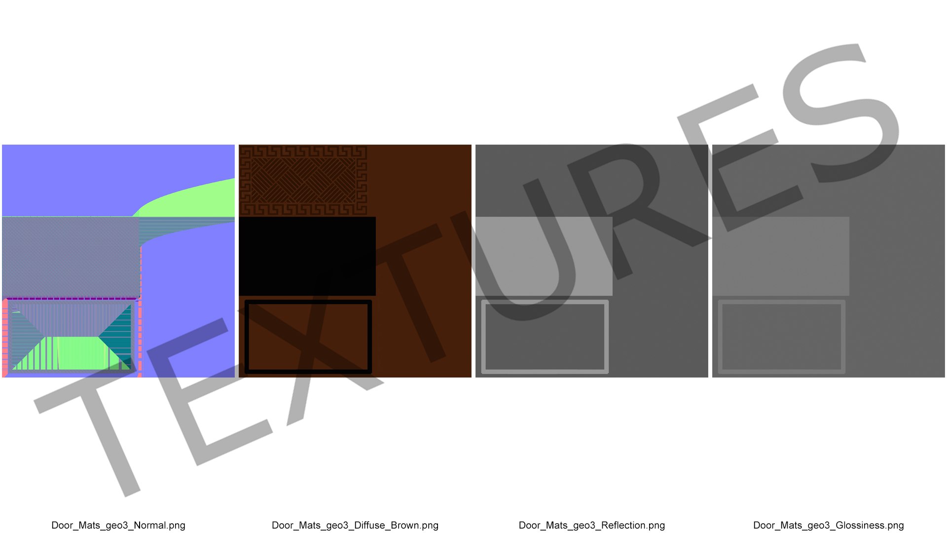 Meander Grey Rectangular Door Mats Fur Model - TurboSquid 2137101