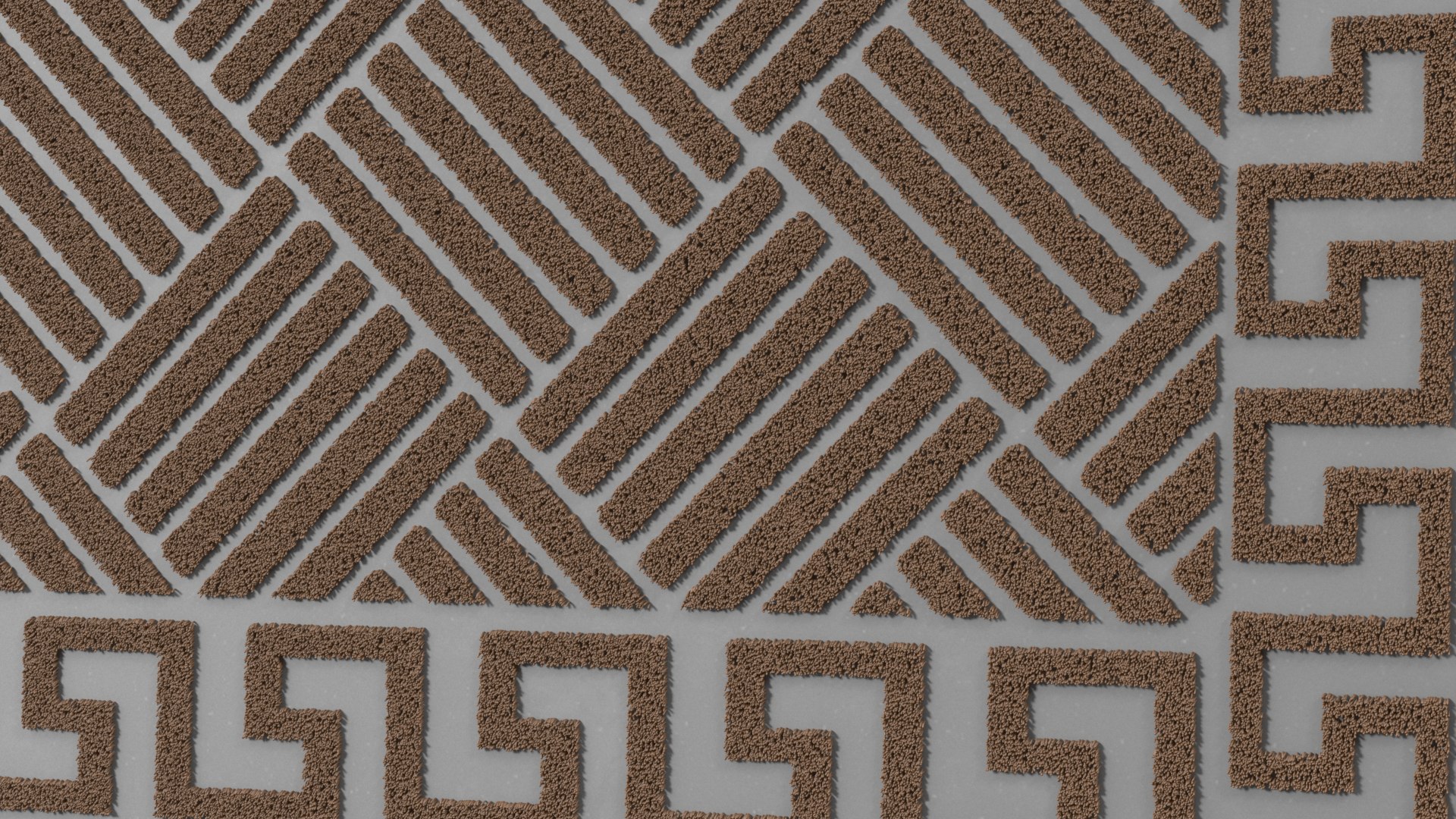 Meander Grey Rectangular Door Mats Fur Model - TurboSquid 2137101