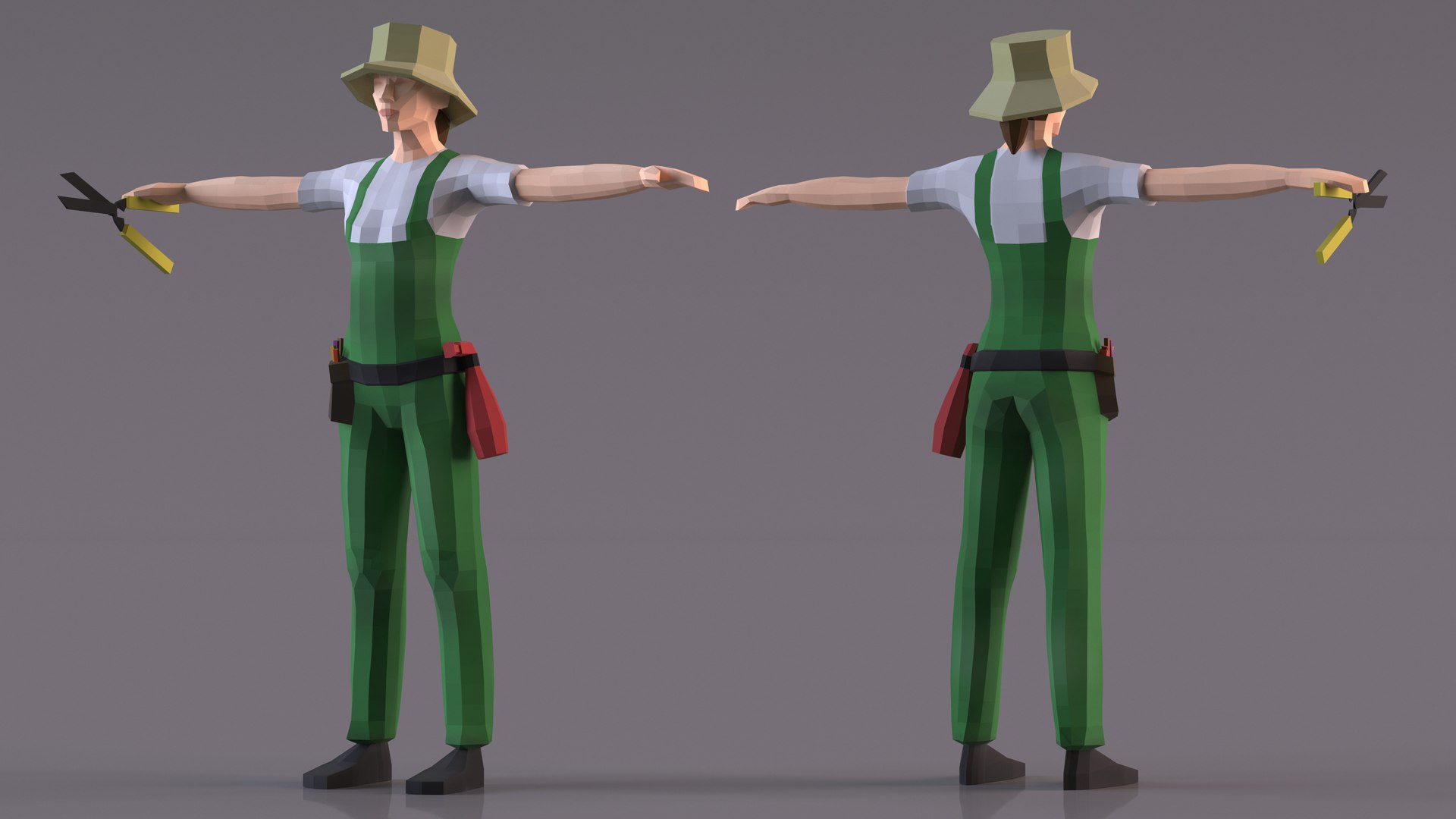 3D Gardener Low Poly Rigged For Cinema 4D Model - TurboSquid 2191802