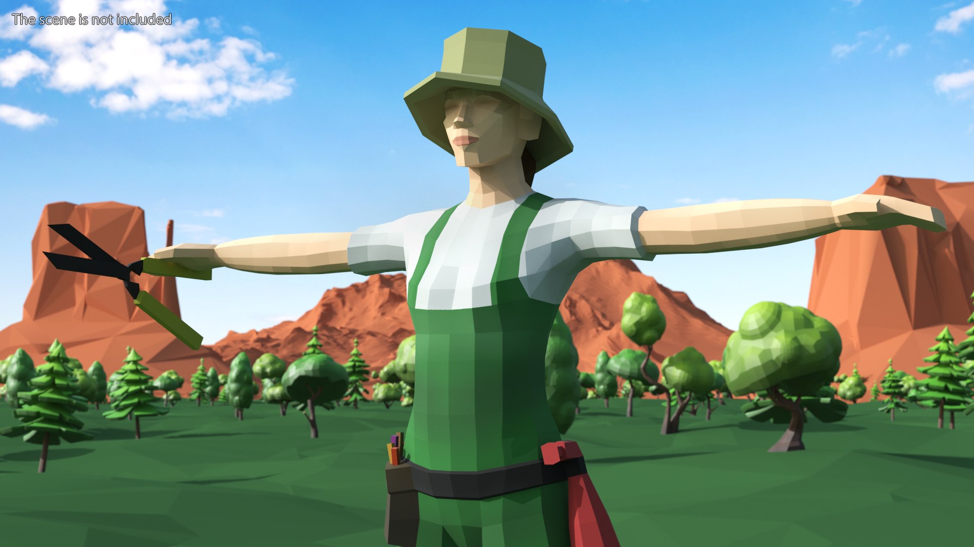 3D Gardener Low Poly Rigged For Cinema 4D Model - TurboSquid 2191802