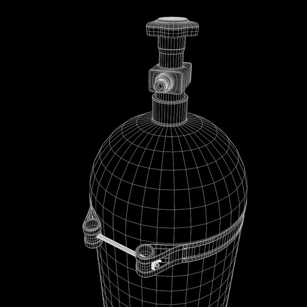 3d nitrous oxide gaz bottle