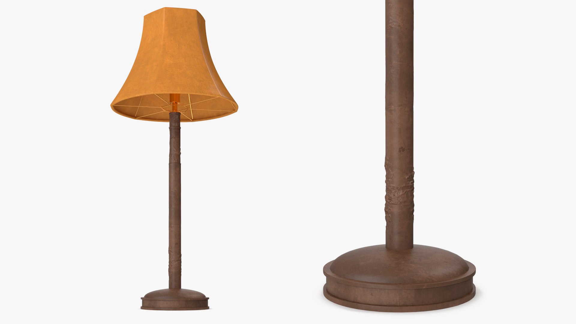 3D Brown Leather Table Lamp - TurboSquid 2158669