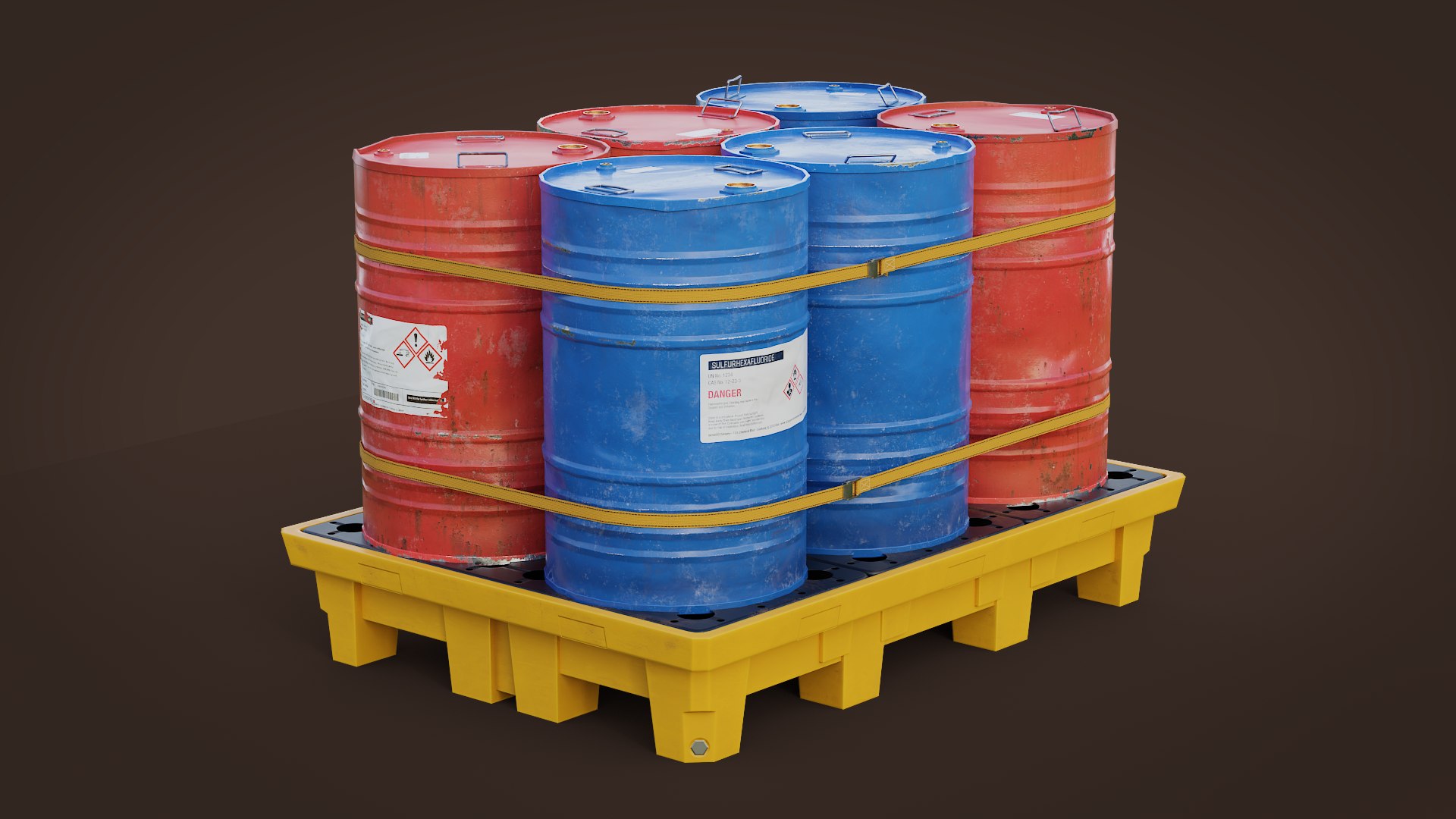 3D pallet barrels gameready ar - TurboSquid 1658073