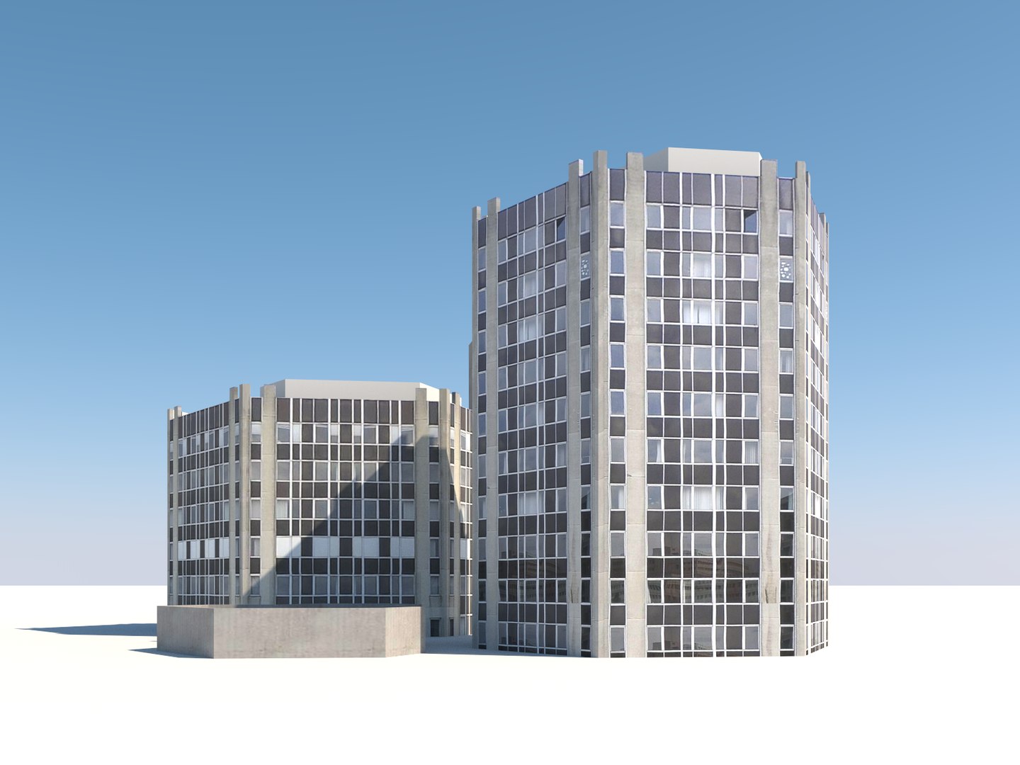 Maya Eighties Building Hexagonal