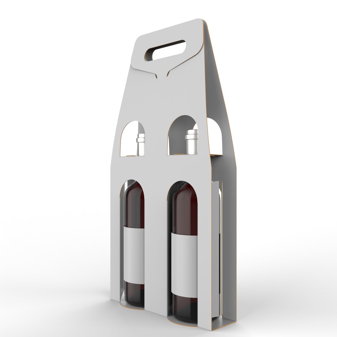 Packaging Holder For Two Wine Bottles Including Die-cut Design Model ...