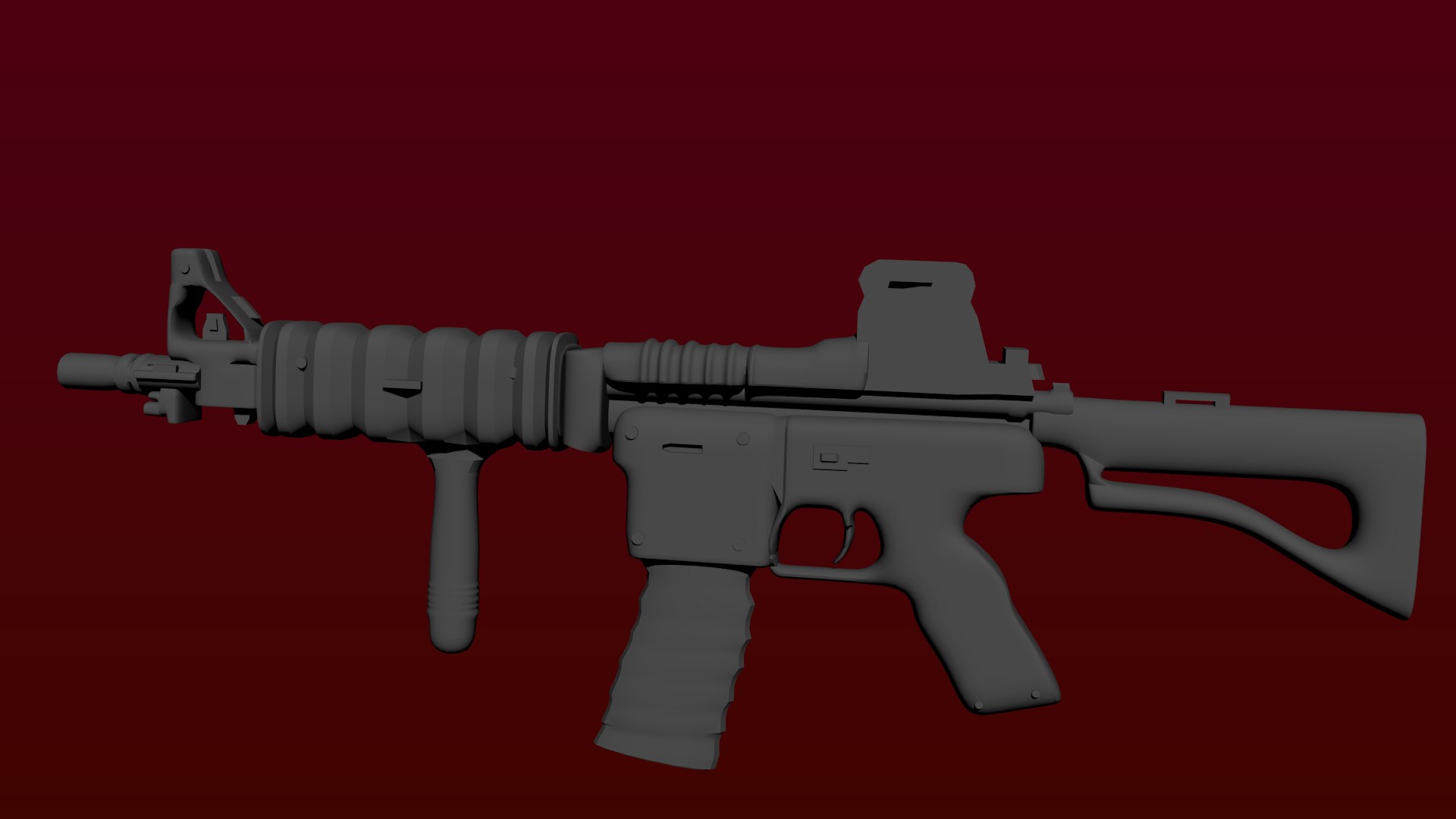 blender m4a1 assualt rifle