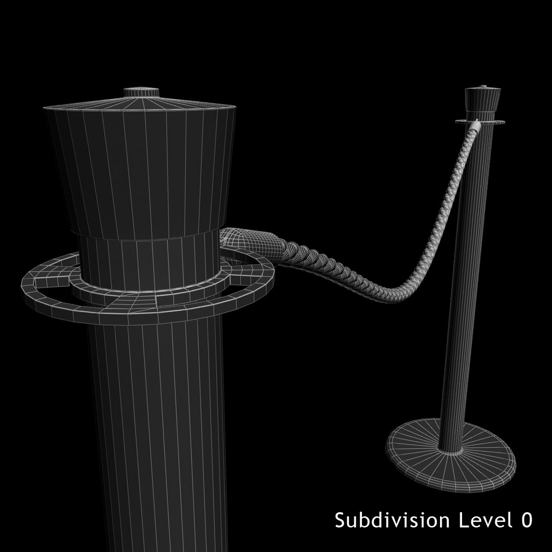 3ds Velvet Rope Stanchion