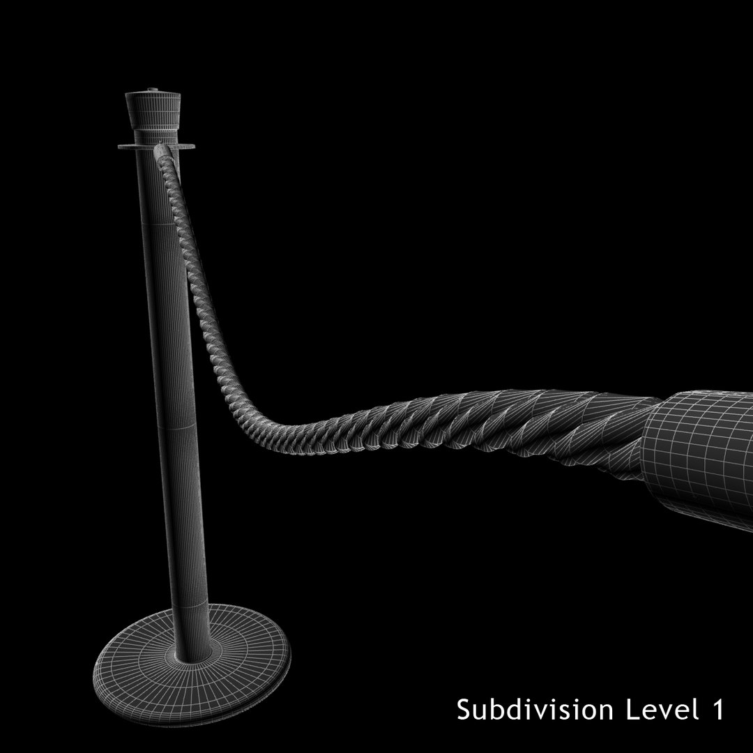 3ds Velvet Rope Stanchion