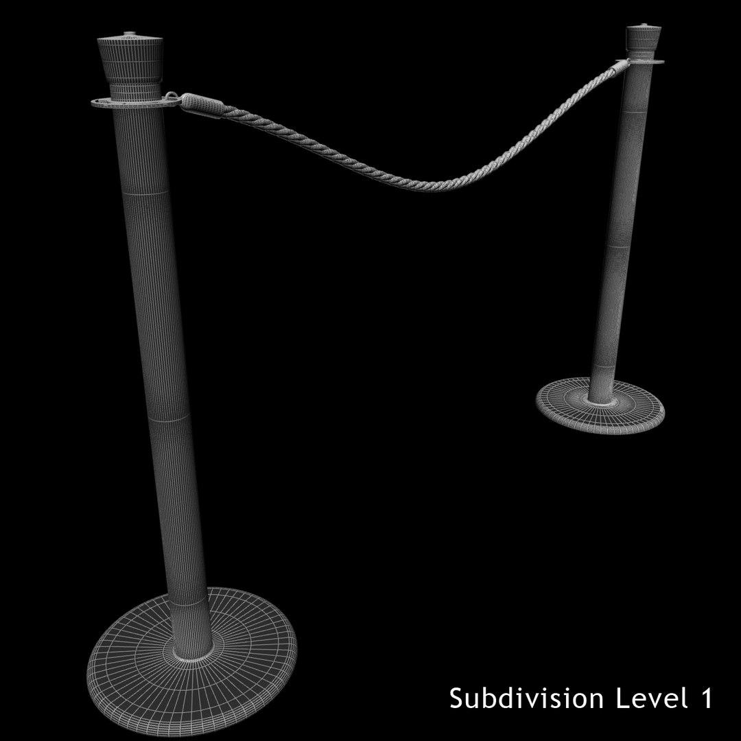 3ds Velvet Rope Stanchion