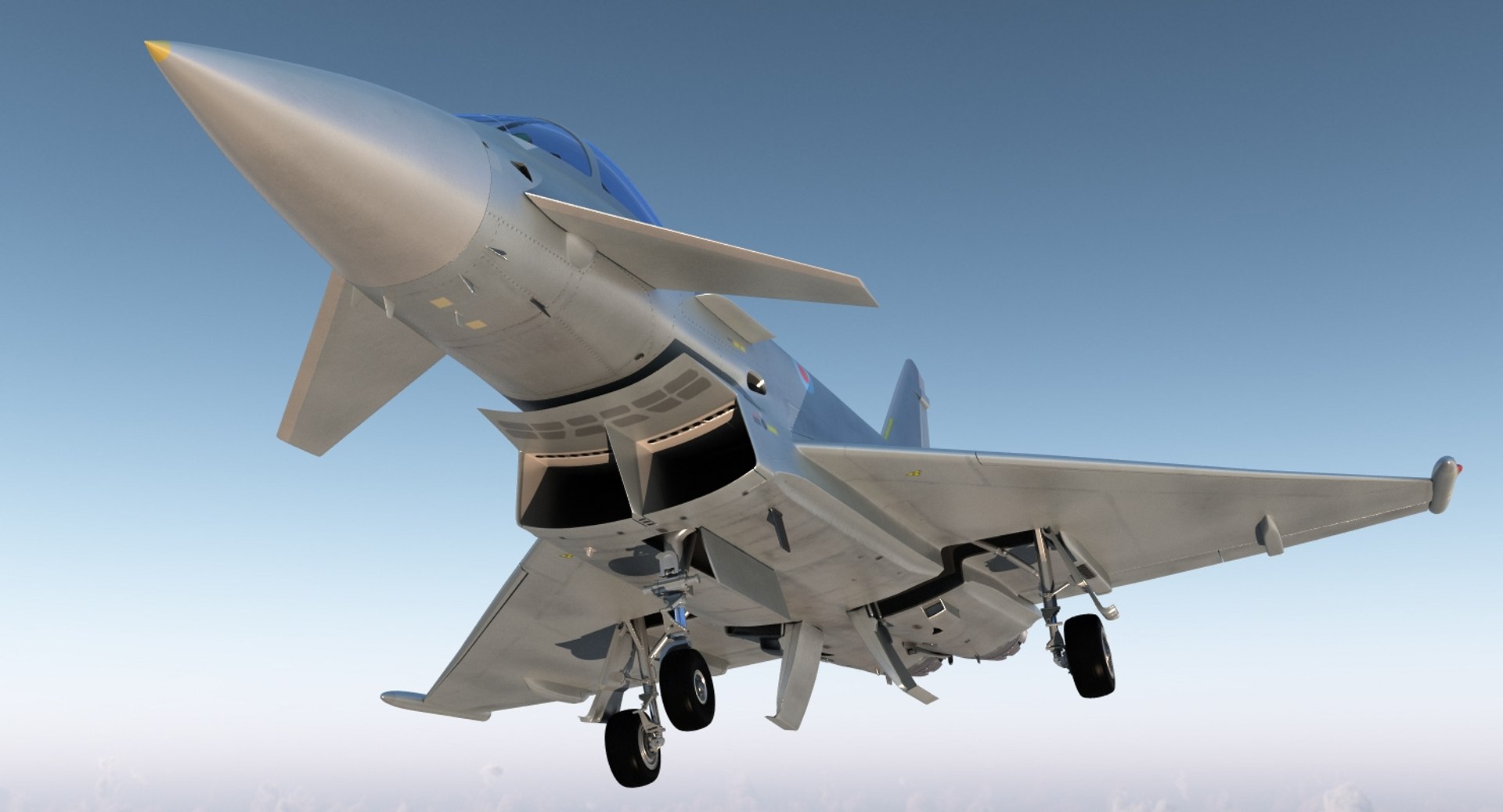 3d model of fighter eurofighter typhoon rigged