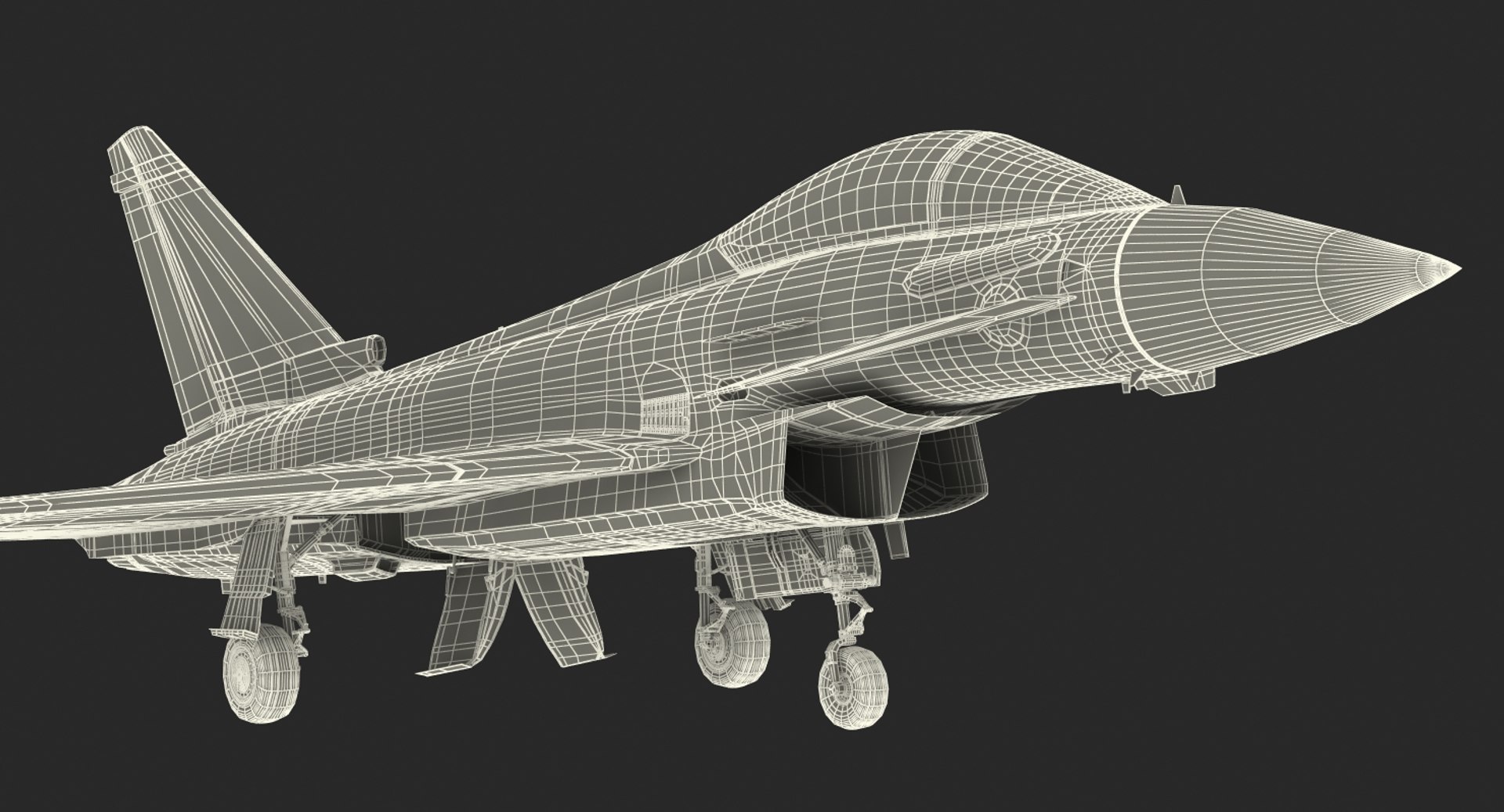 3d model of fighter eurofighter typhoon rigged