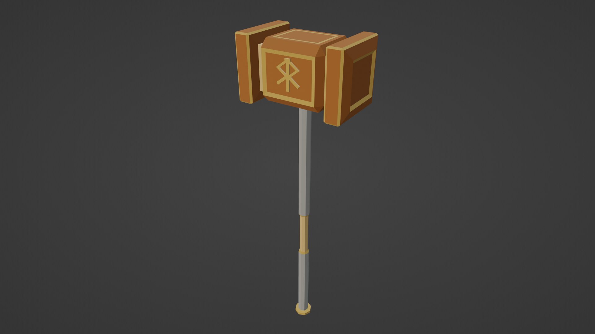 3D LOW POLY Dwarf Hammer Model - TurboSquid 2133396
