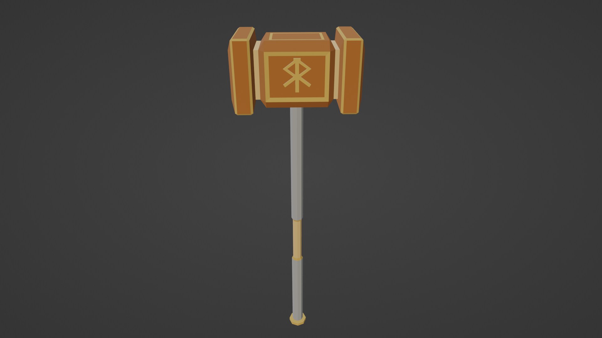 3D LOW POLY Dwarf Hammer Model - TurboSquid 2133396