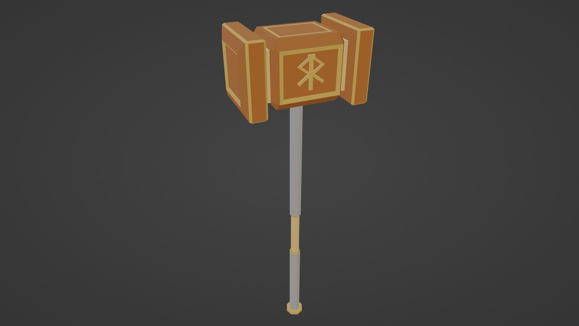 3D LOW POLY Dwarf Hammer Model - TurboSquid 2133396
