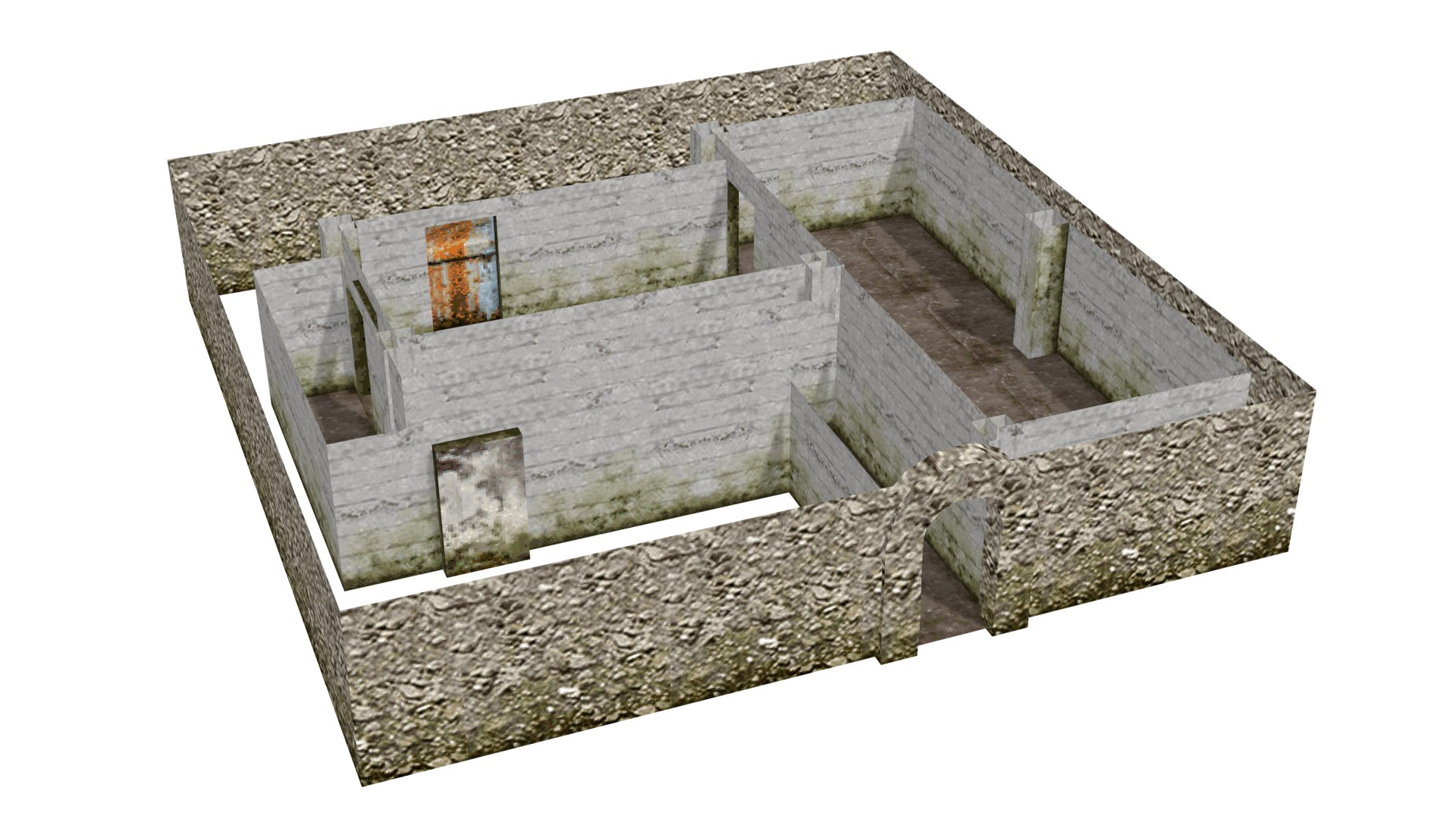 PSX Low Poly Abandoned Dungeon Building 3D Model - TurboSquid 2244687