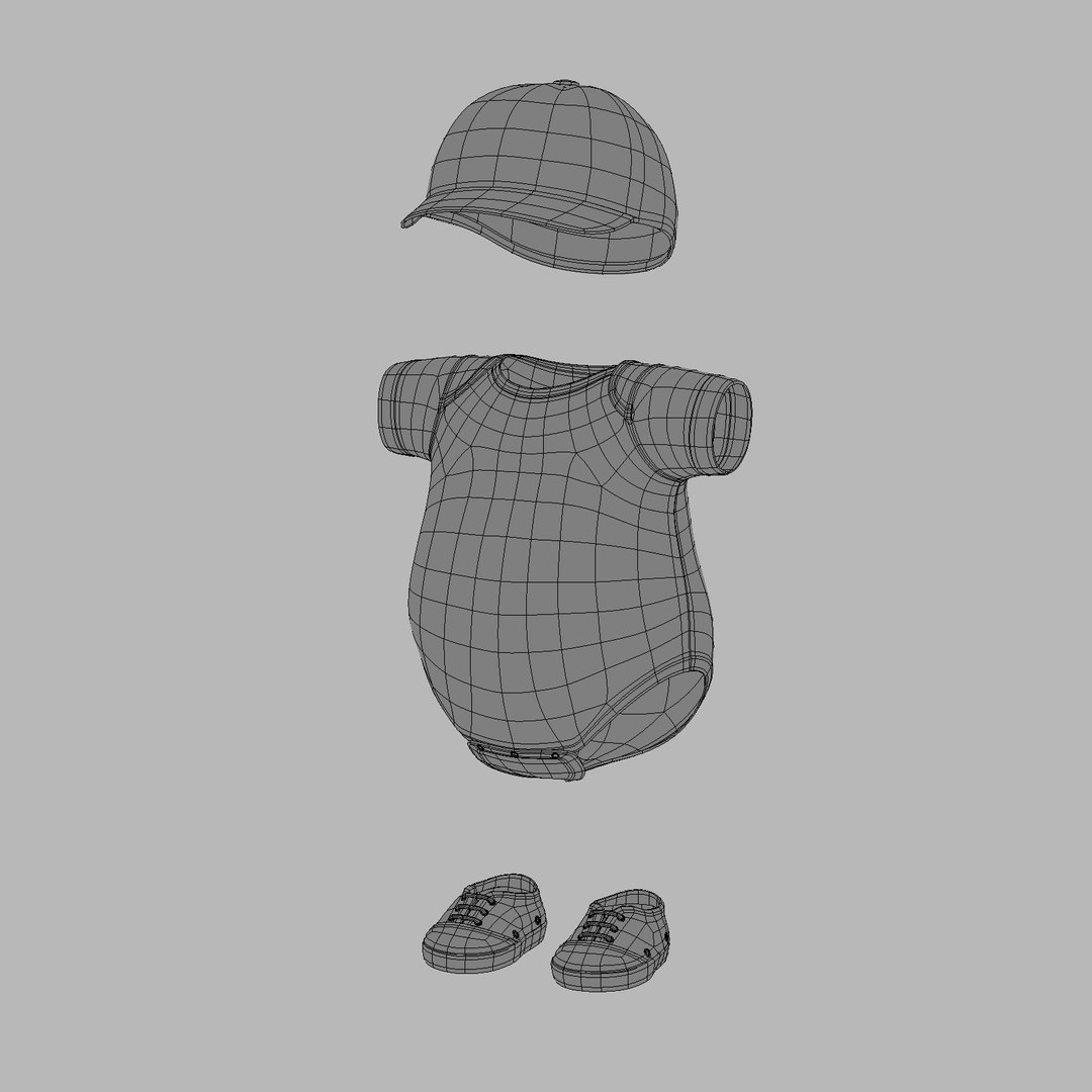 Modeled Baby Clothes Boy 3d Model