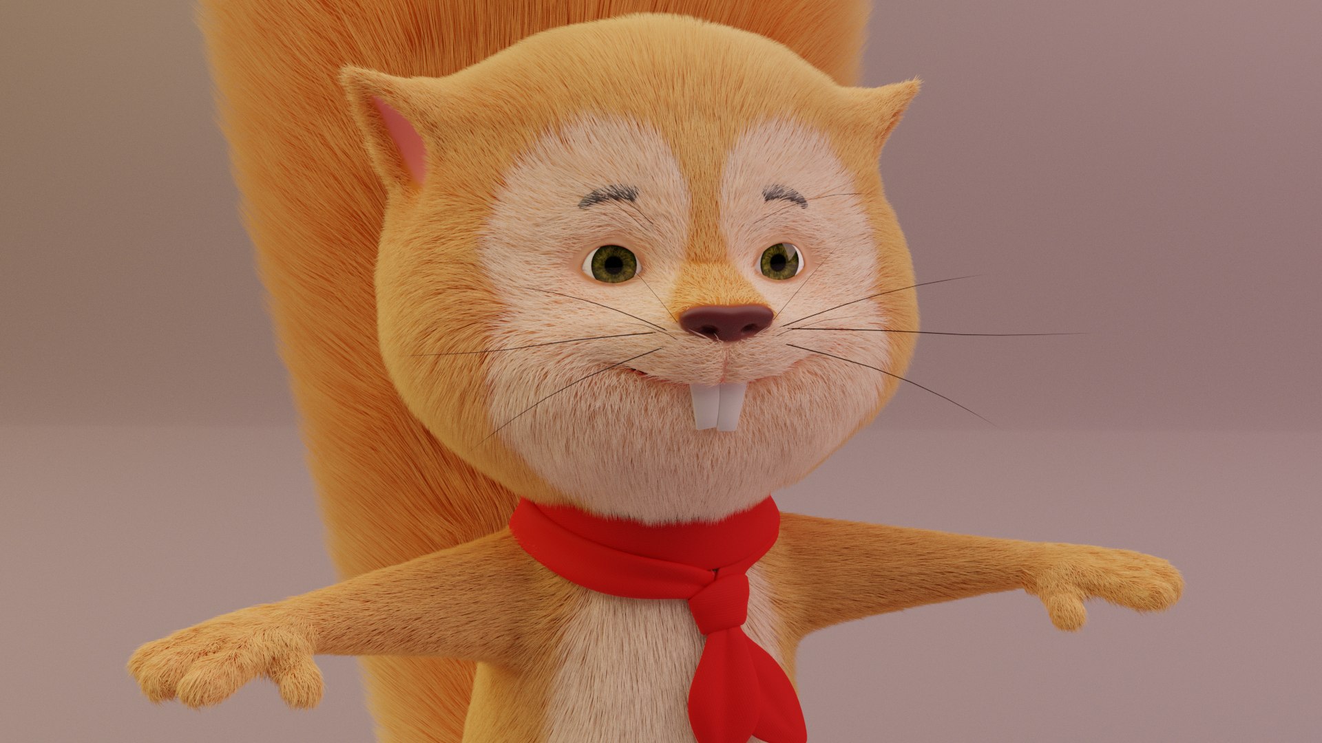 Squirrel Cartoon Rigged With Fur 3D - TurboSquid 2007381