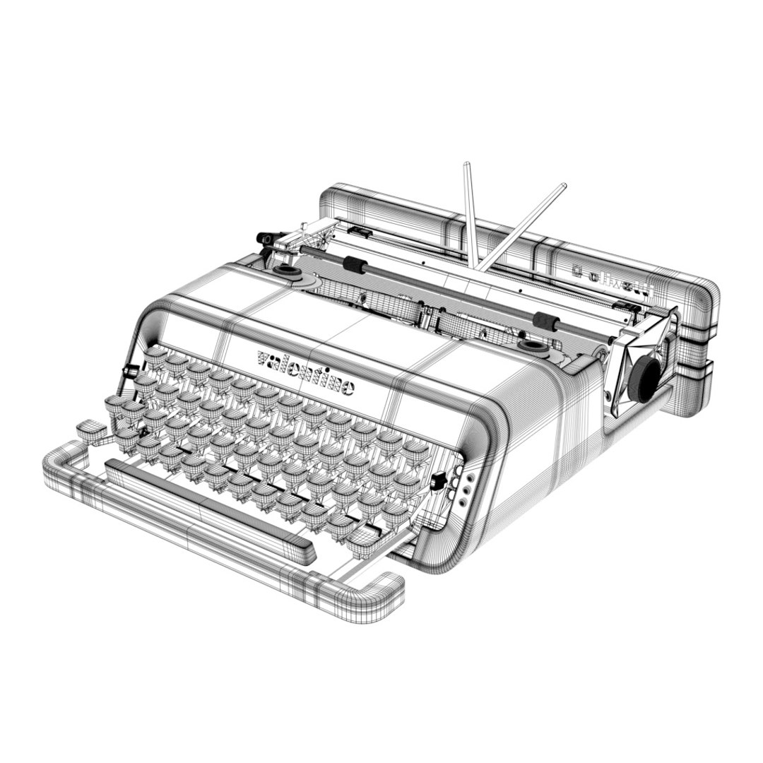 3D Olivetti Valentine Typewriter Model - TurboSquid 1355141