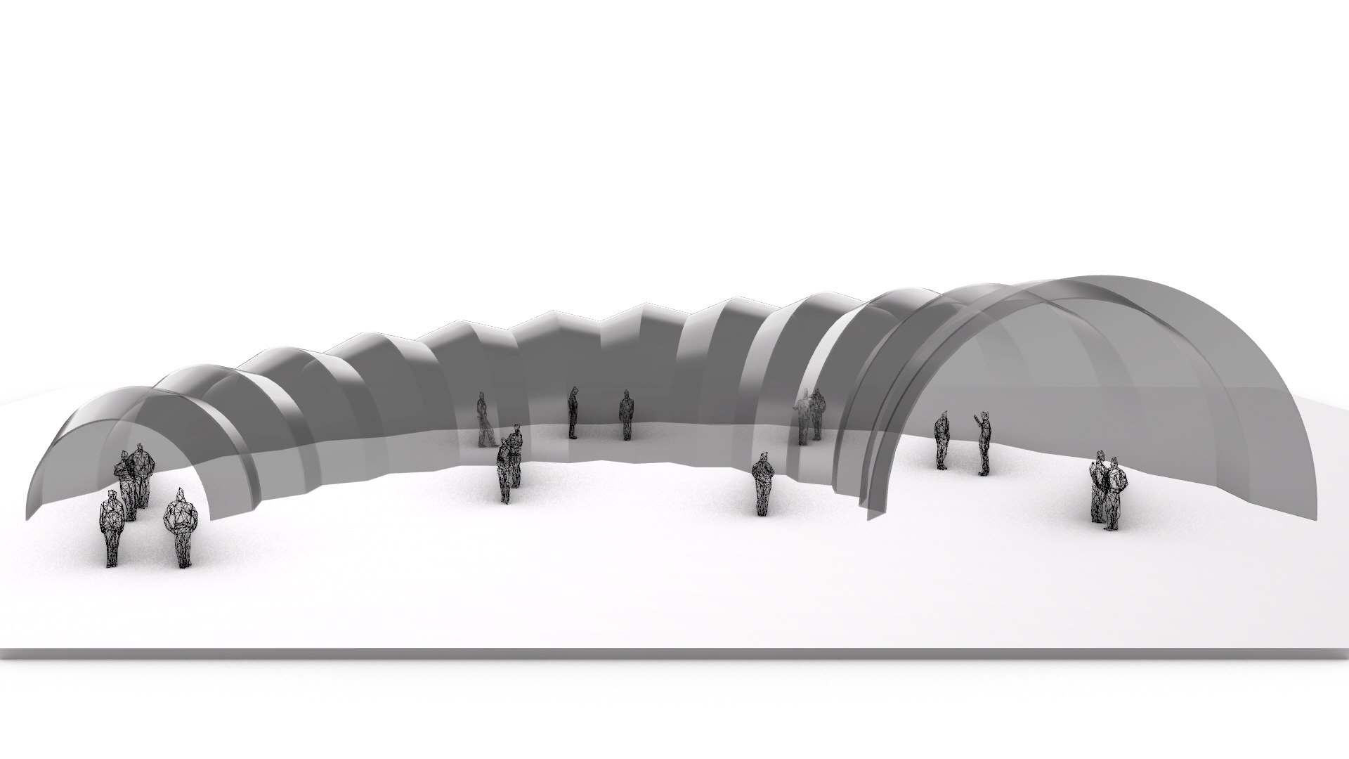 3D model Glass snail tunnel pavilion - TurboSquid 2177564