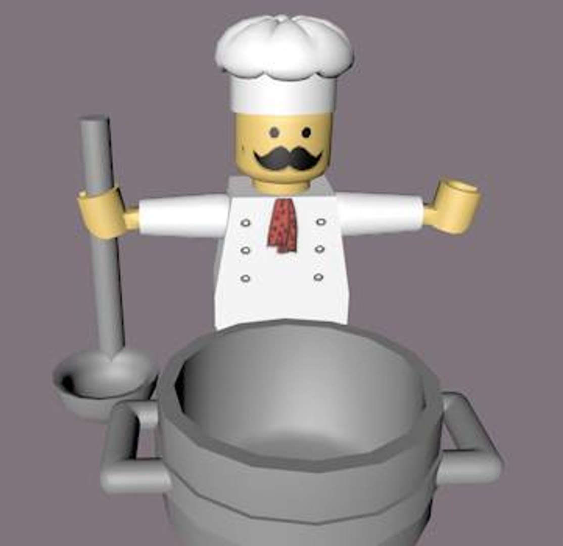 3d Lego Chef Character Rigged