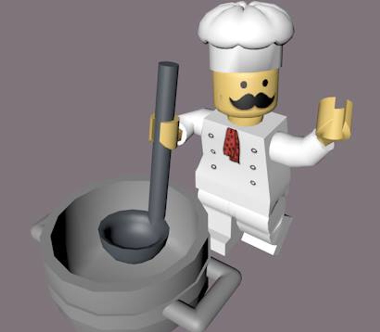 3d Lego Chef Character Rigged