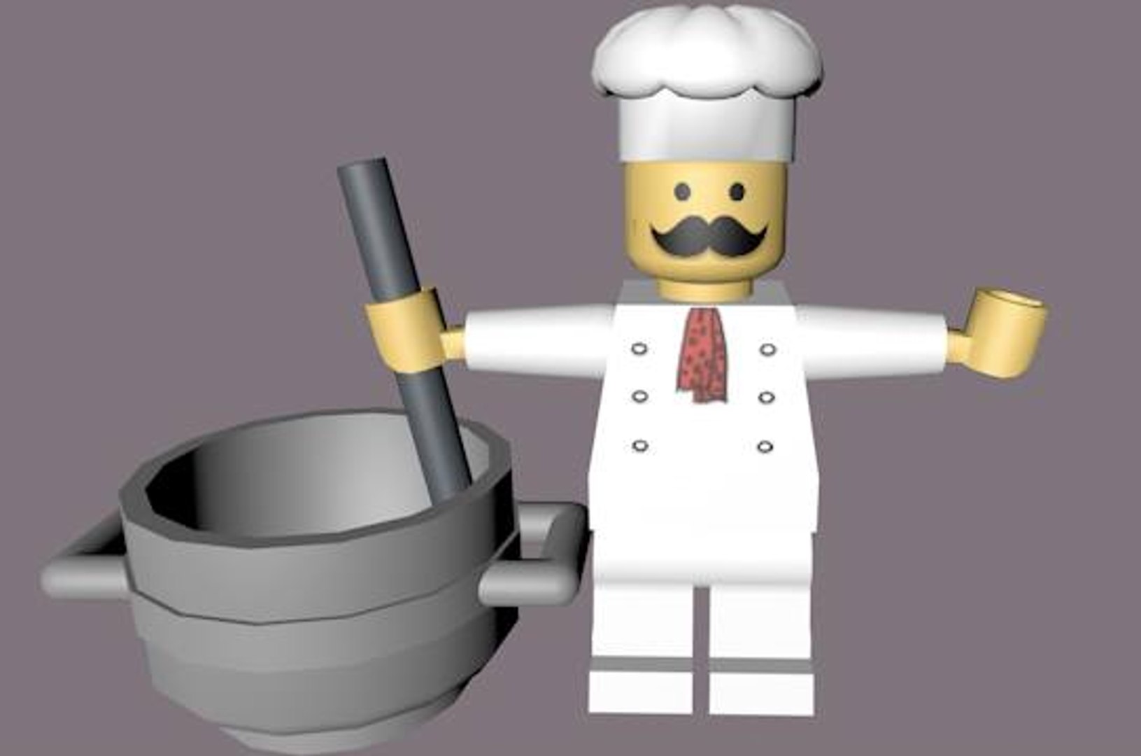 3d Lego Chef Character Rigged