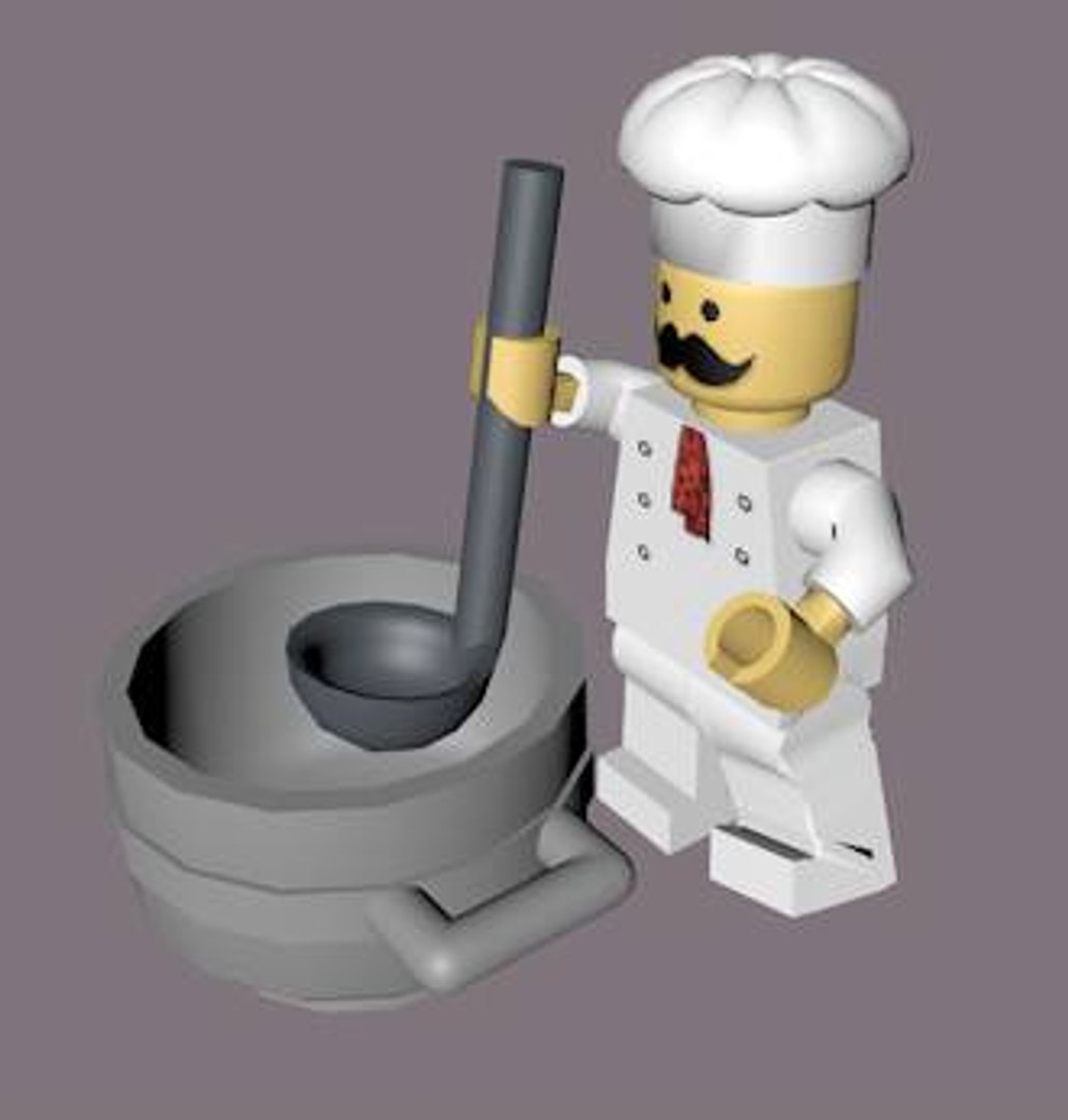 3d Lego Chef Character Rigged