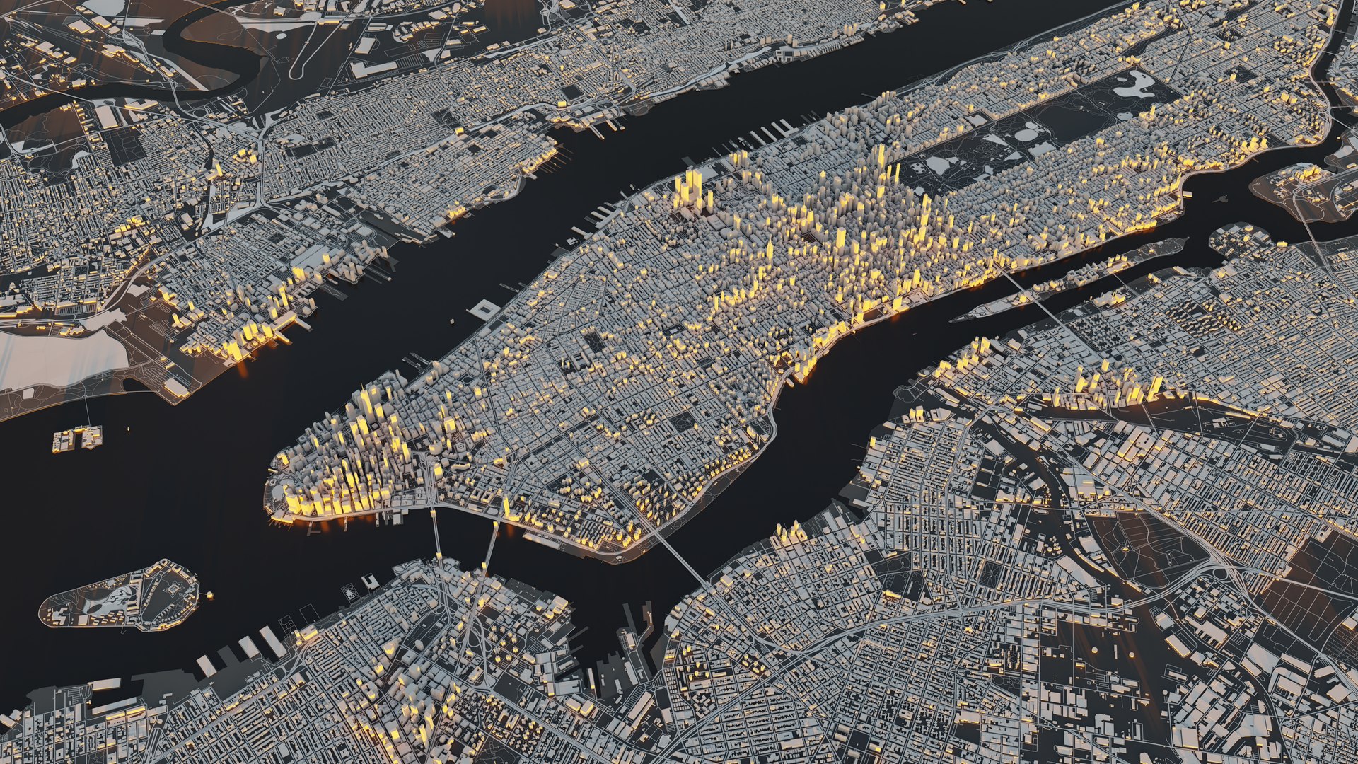 New York map 3D - TurboSquid 1823460