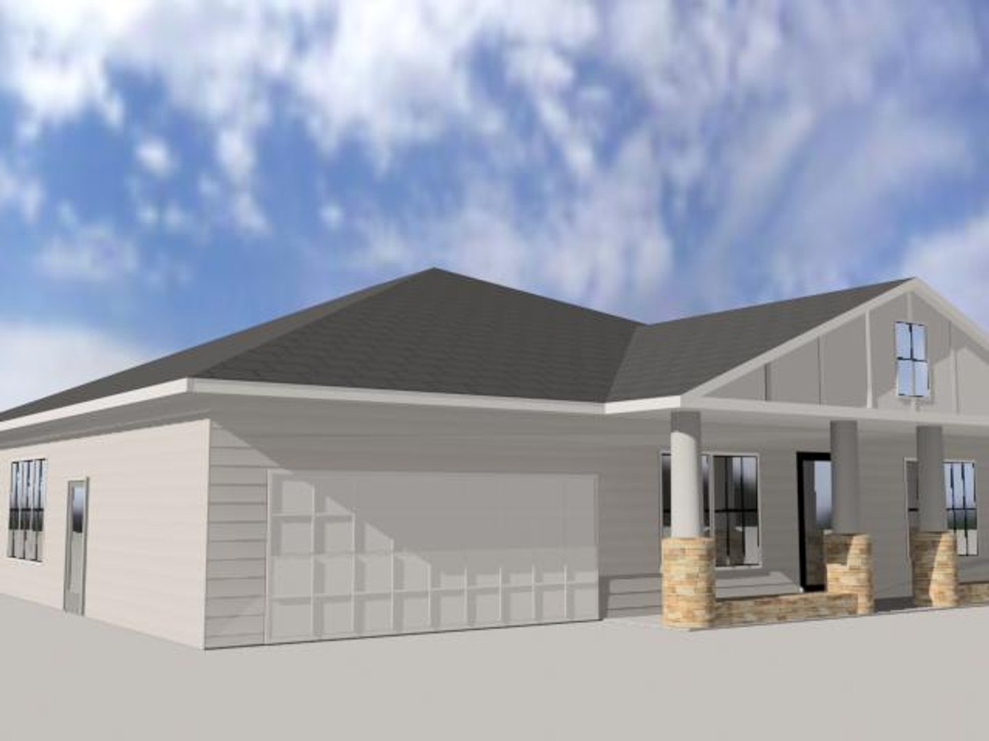 3d 1 story house model