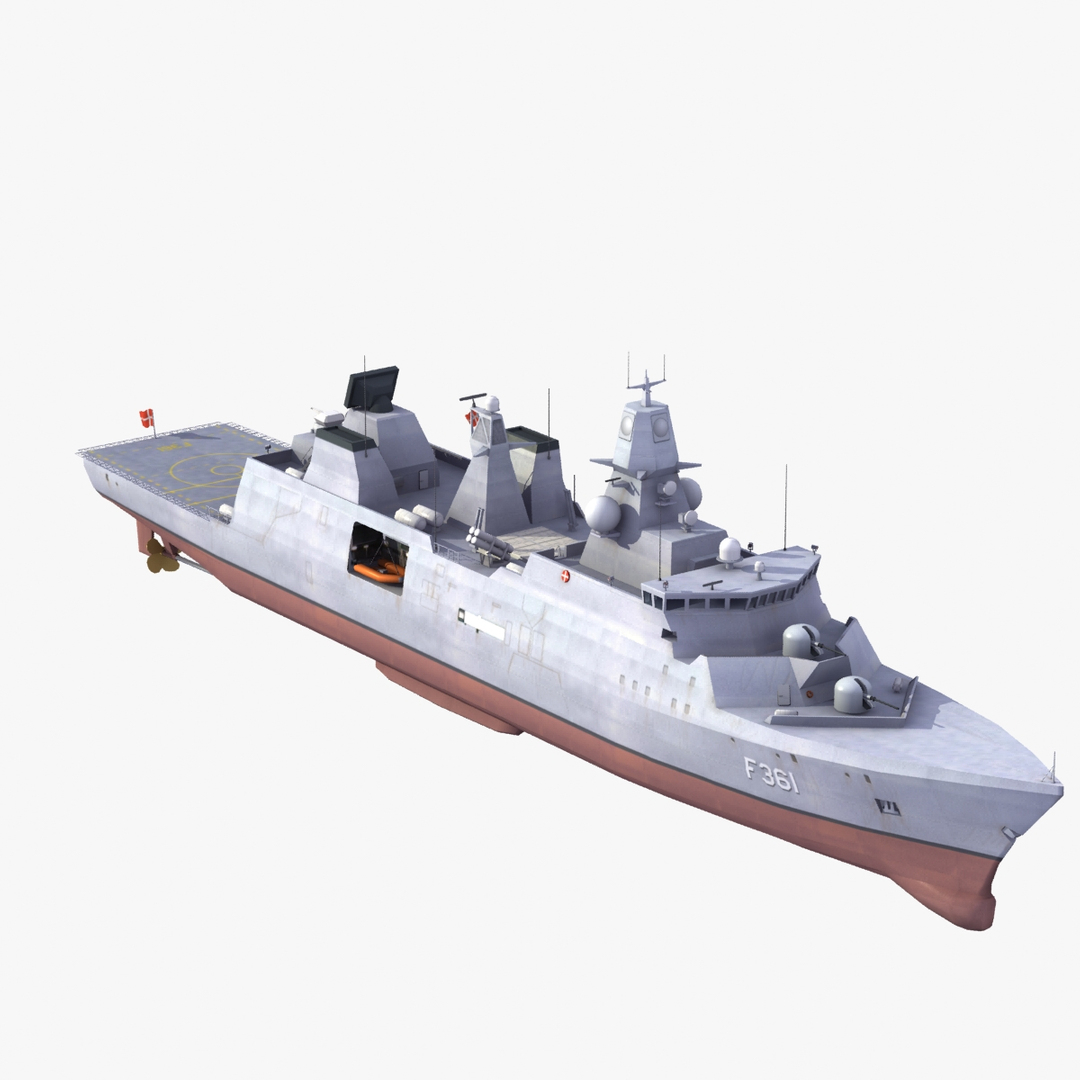 3d model f361 iver huitfeldt class frigate