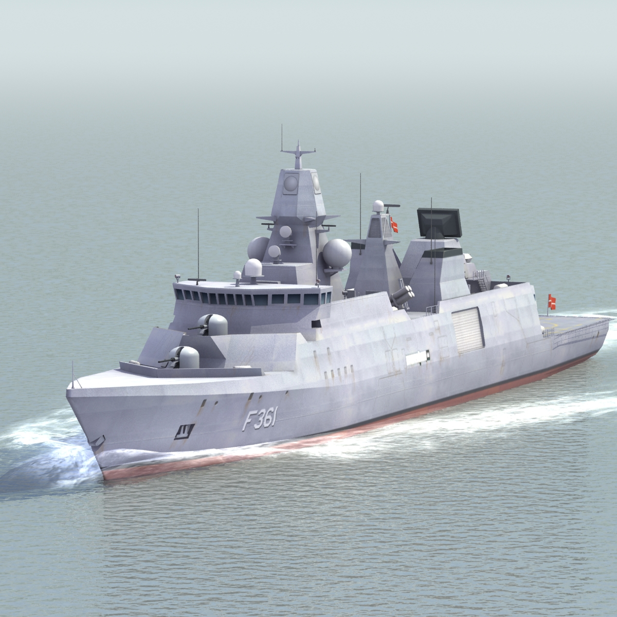 3d model f361 iver huitfeldt class frigate