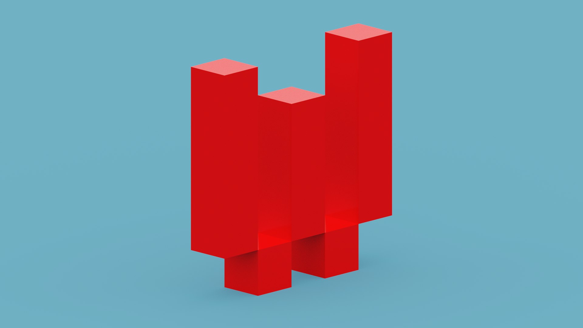 Pixel Letter W 3D Model - TurboSquid 1981909