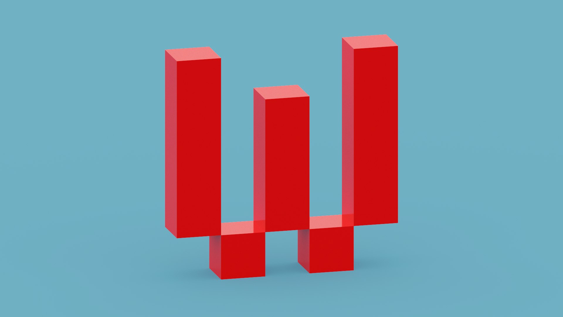 Pixel Letter W 3D Model - TurboSquid 1981909