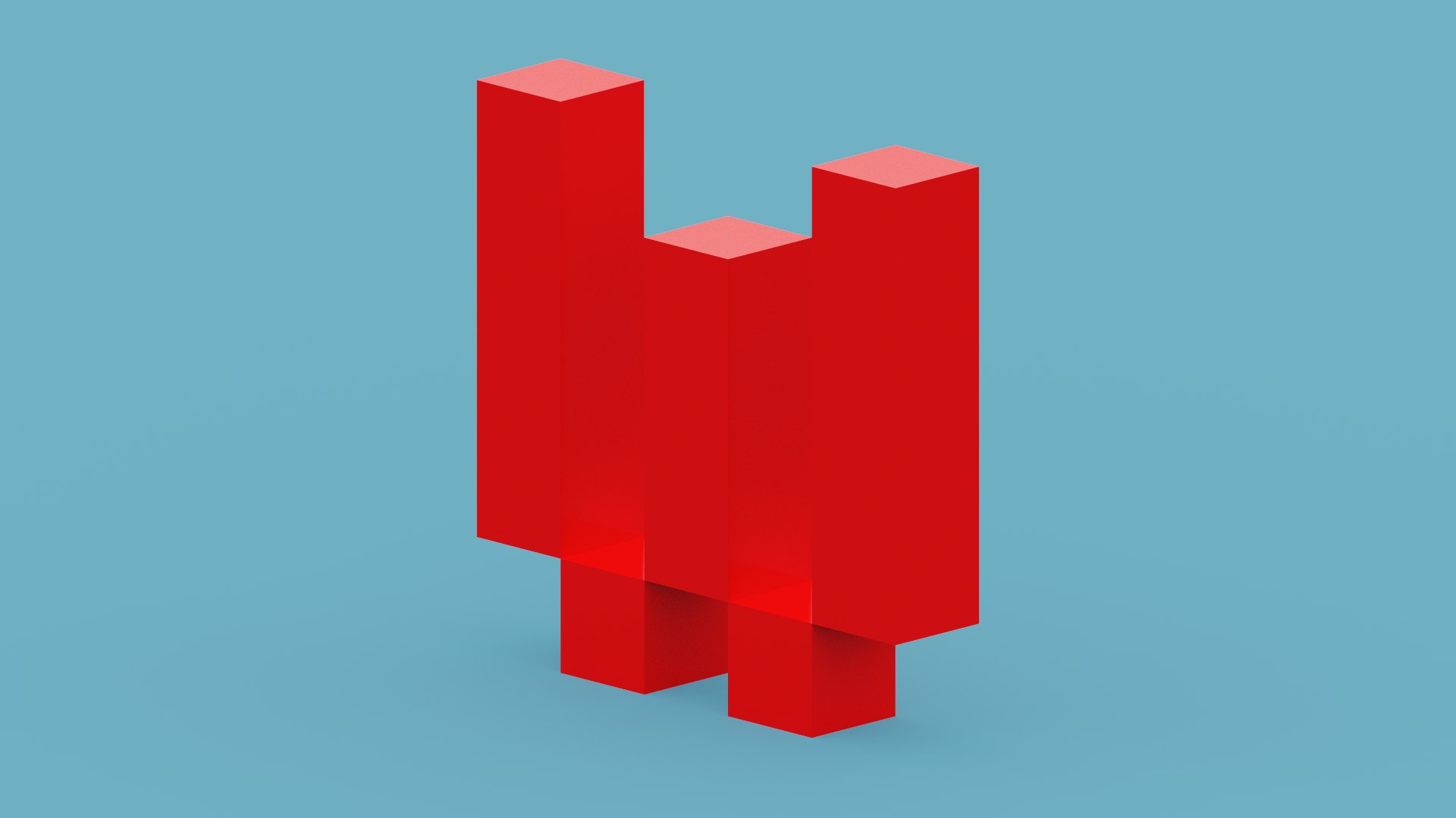 Pixel Letter W 3D Model - TurboSquid 1981909