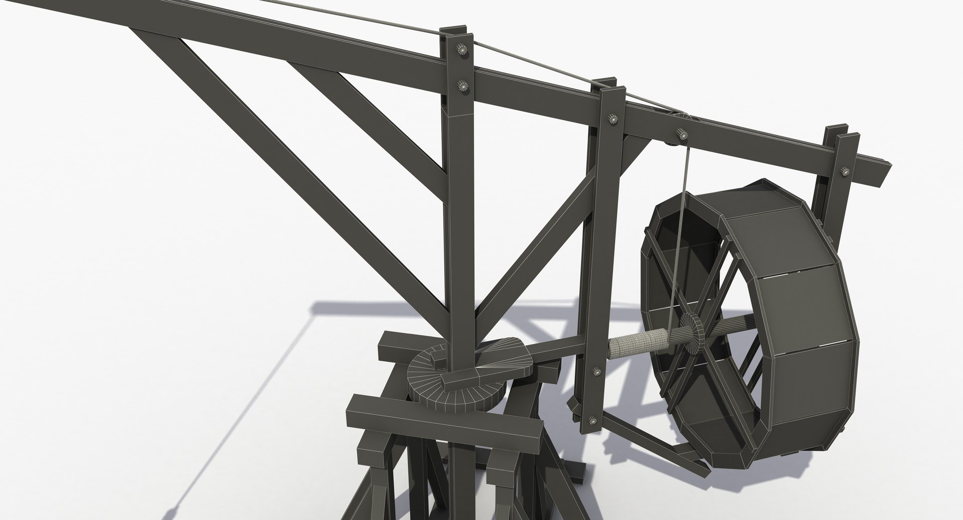 Old Wooden Crane 3D - TurboSquid 1155751