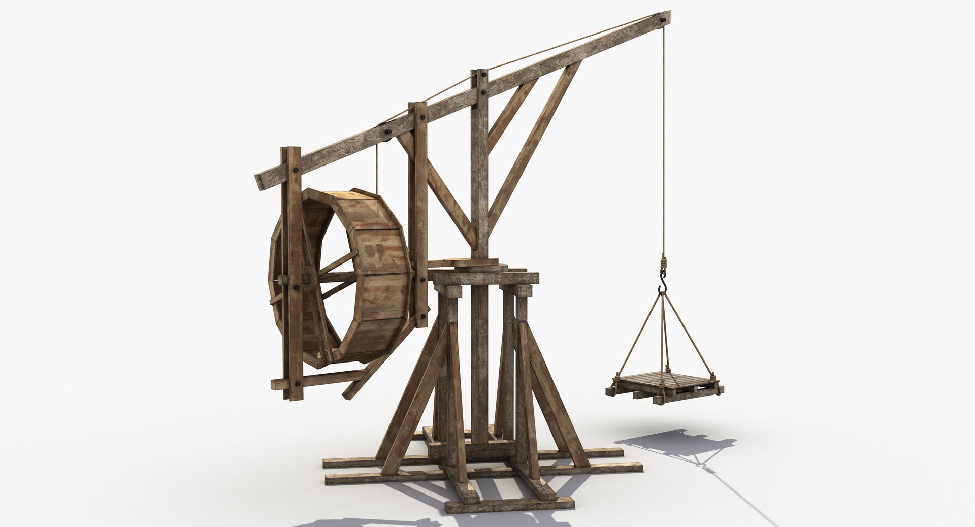 Old Wooden Crane 3D - TurboSquid 1155751