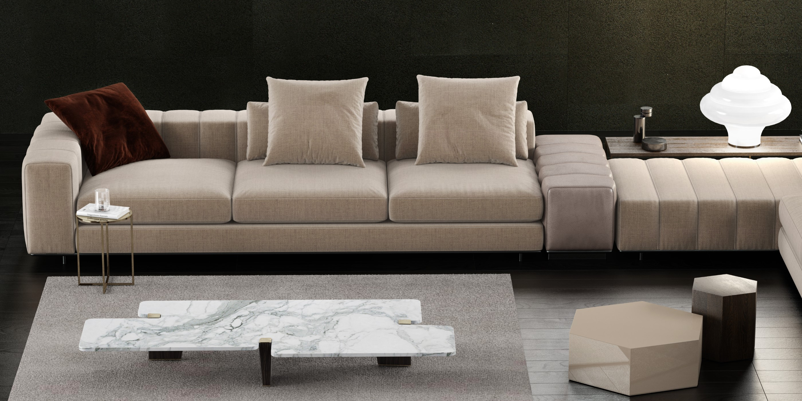 Minotti freeman sofa coffee table 3D model - TurboSquid 1587039