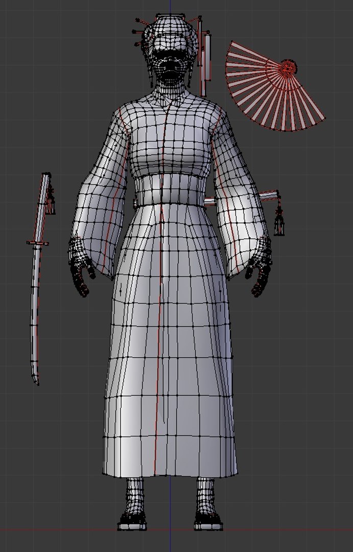 3D Model Geisha Warrior - TurboSquid 1289971