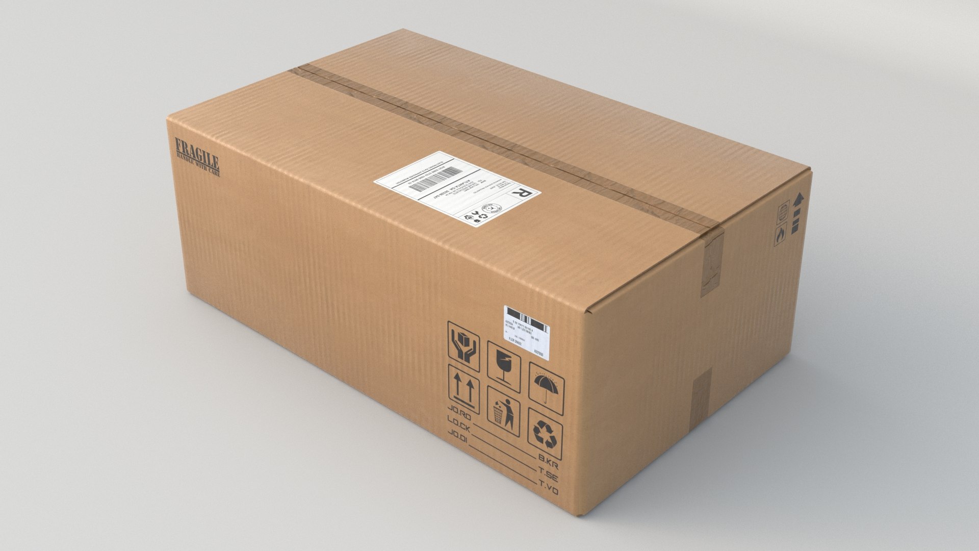 Rectangular Cardboard Box UHD 3D - TurboSquid 2219728